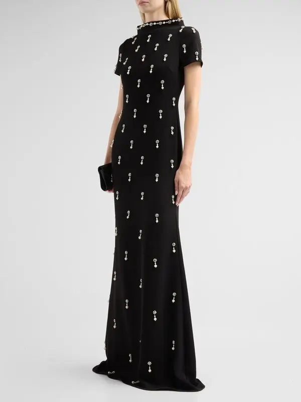 Badgley Mischka Crystal Embellished Mermaid Gown