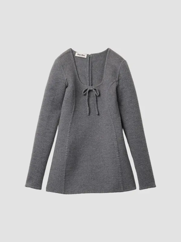 Miu Miu Double Wool Dress - Grey