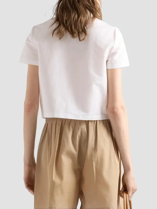 Prada Short-sleeved Linen Muslin Shirt