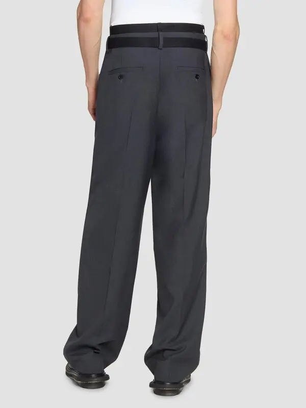 Sacai Double-waist Suiting Wool-blend Pants