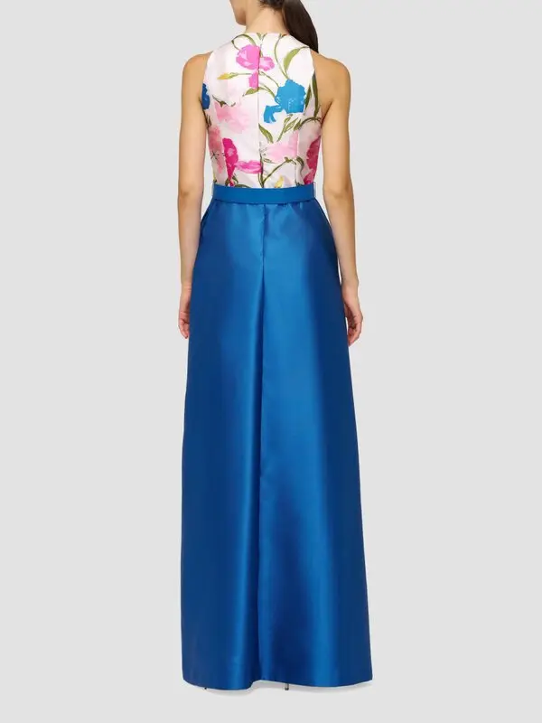 KAY UNGER Rhyan Walk-thru Printed Satin Jumpsuit