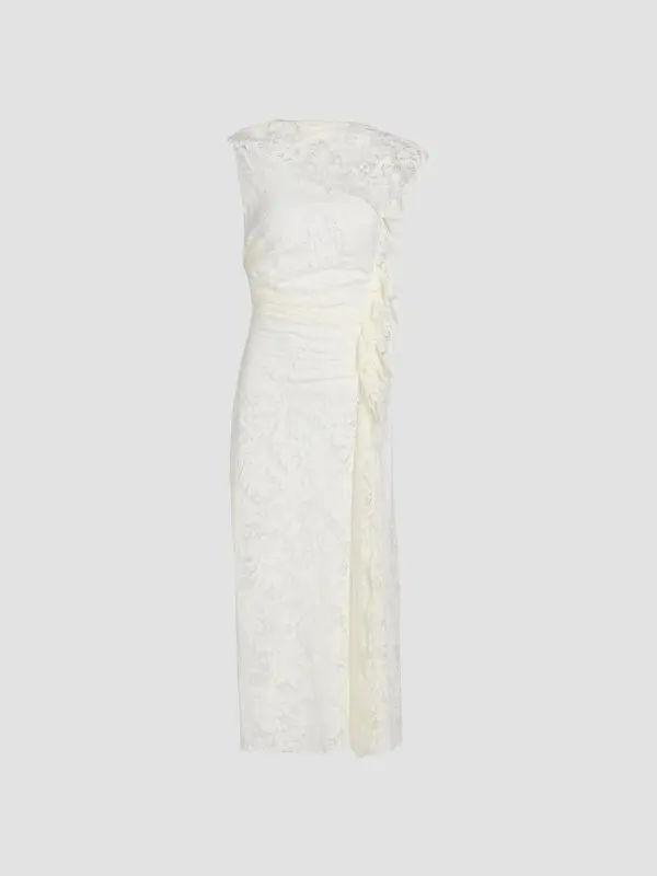 A.L.C. Astrid Lace Ruched Midi-dress