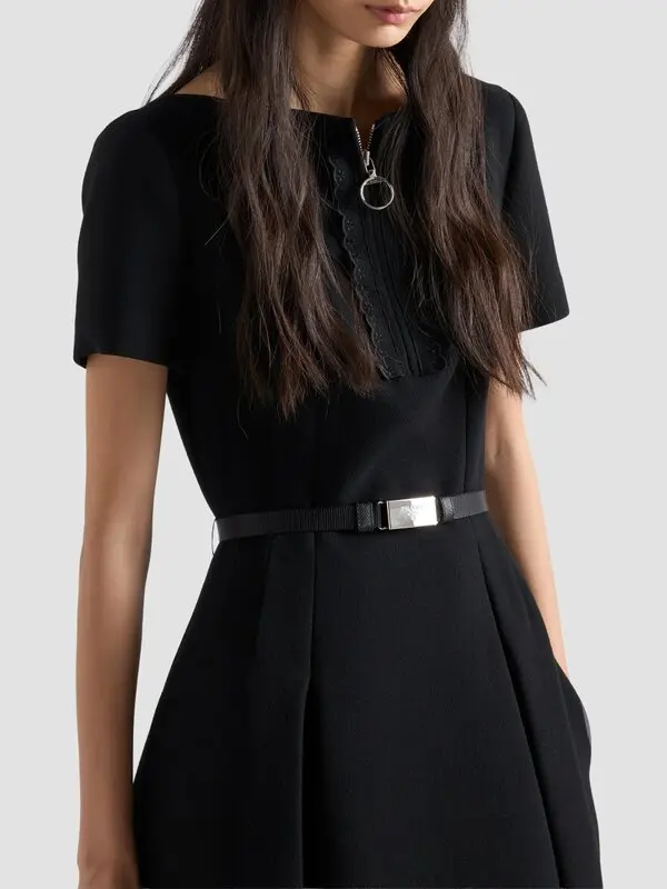 Prada Embroidered Natte Fabric Dress