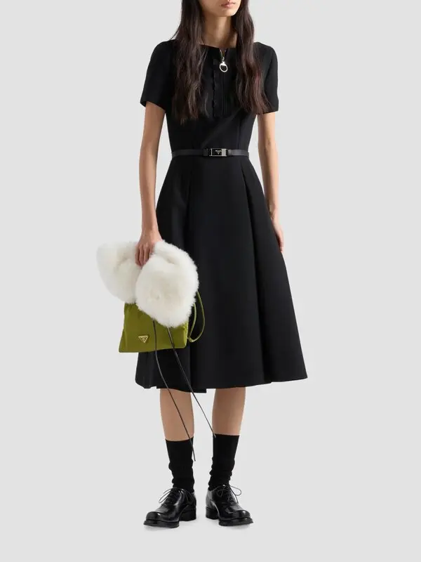 Prada Embroidered Natte Fabric Dress