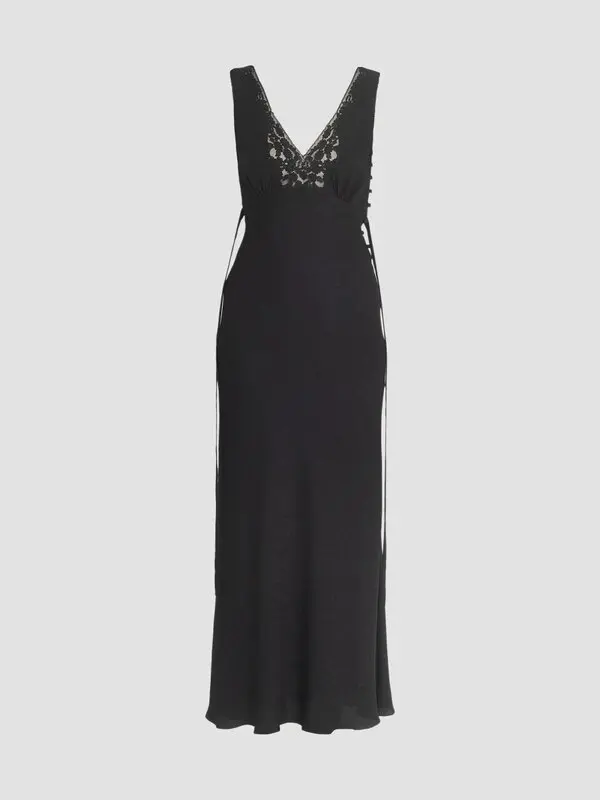 Chloé Lace-trim Silk Crêpe De Chine Bias-cut Gown