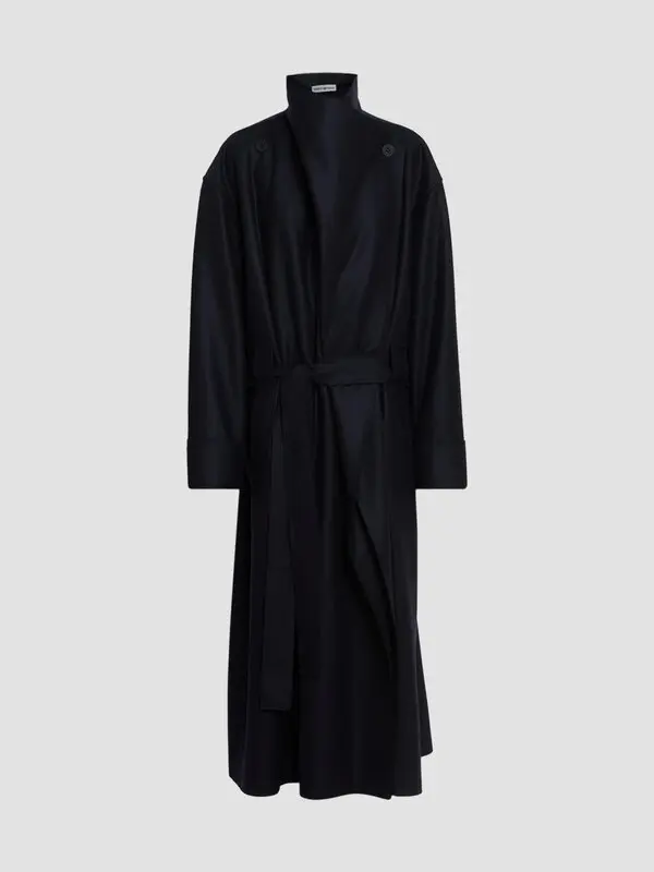 Issey Miyake Shell Wool-blend Coat - Black