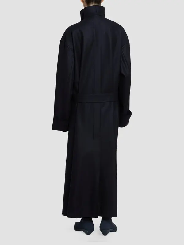 Issey Miyake Shell Wool-blend Coat - Black