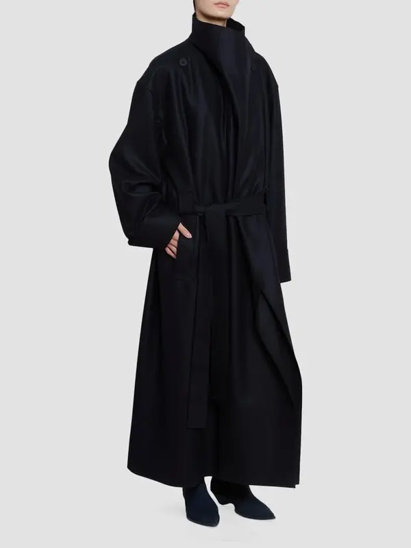 Issey Miyake Shell Wool-blend Coat - Black