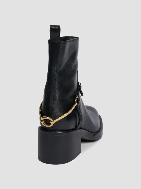 Chloé Dakota Harness Strap Leather Ankle Boots