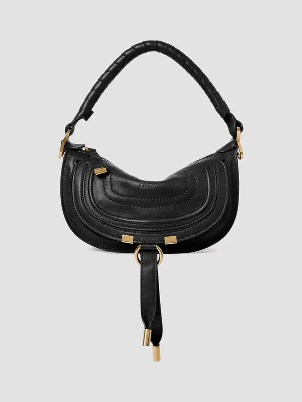 Chloé Mini Marcie Leather Shoulder Bag - Black
