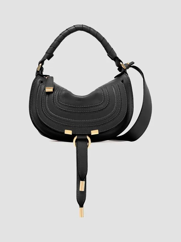 Chloé Mini Marcie Leather Shoulder Bag - Black