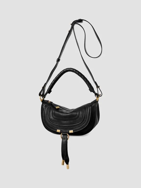 Chloé Mini Marcie Leather Shoulder Bag - Black