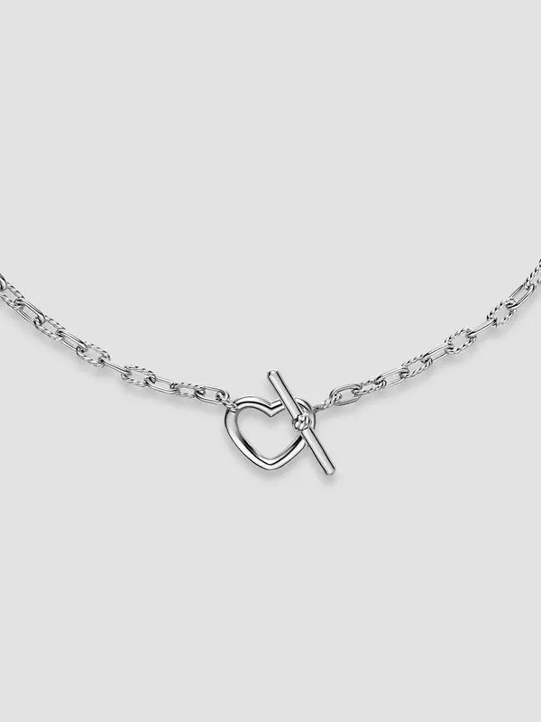 David Yurman Madison Heart Toggle Chain Necklace In Sterling 3mm