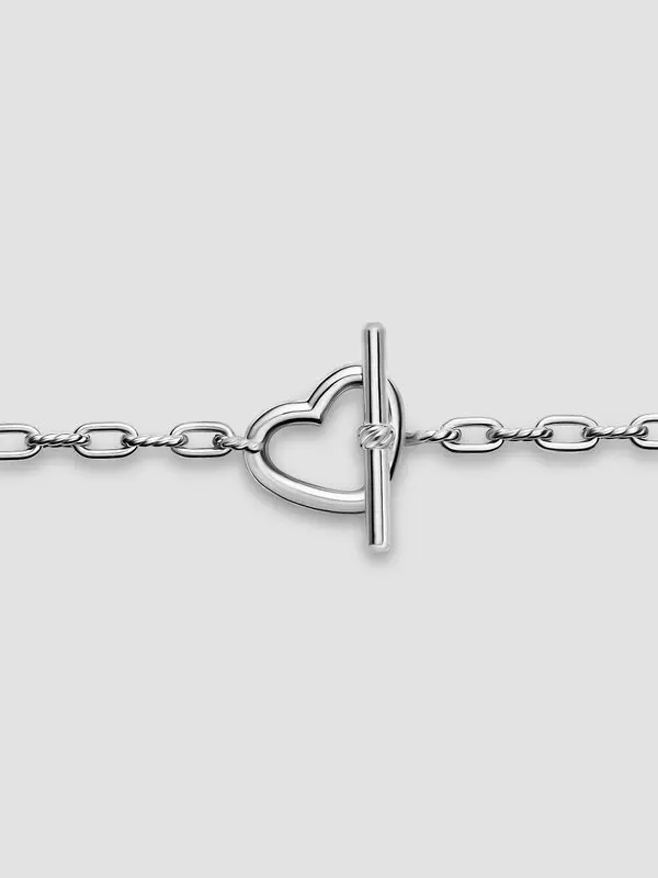 David Yurman Madison Heart Toggle Chain Necklace In Sterling 3mm