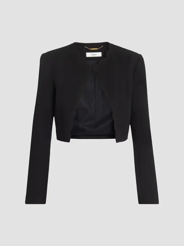 Chloé Scalloped Stretch-cotton Blazer