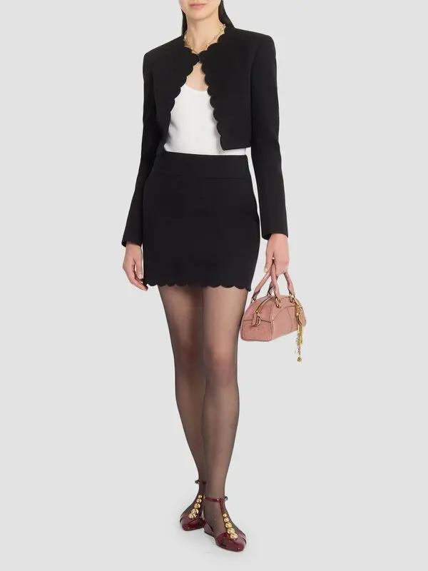 Chloé Scalloped Stretch-cotton Blazer