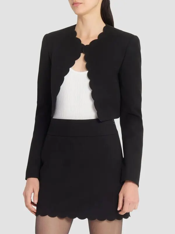 Chloé Scalloped Stretch-cotton Blazer