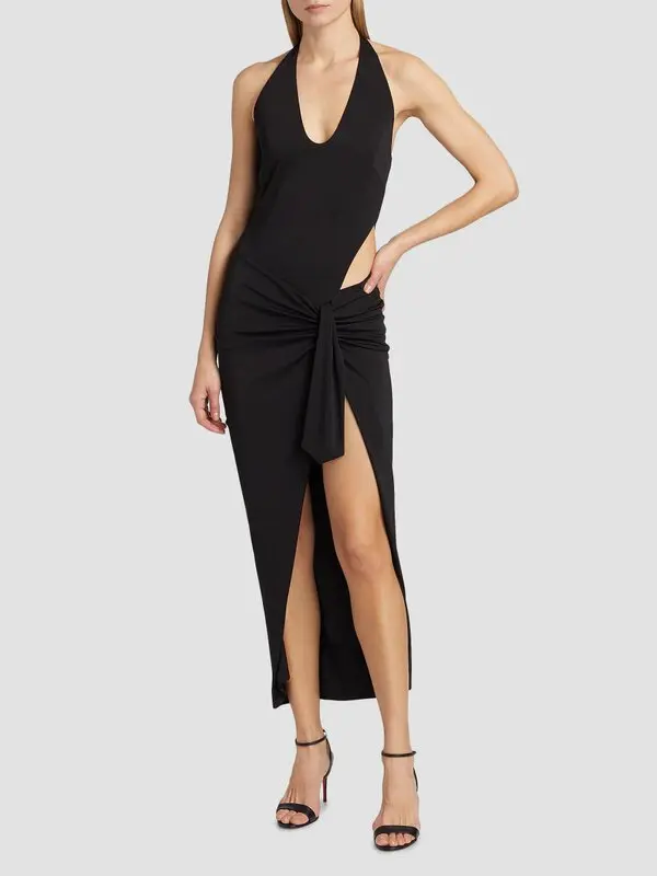 ET OCHS Kai Tie-waist Ruched Maxi Dress
