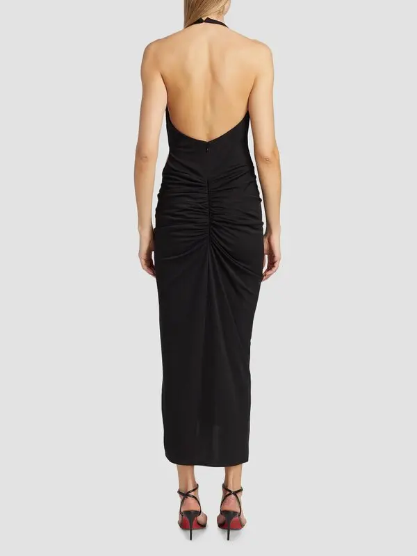 ET OCHS Kai Tie-waist Ruched Maxi Dress