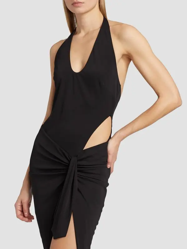 ET OCHS Kai Tie-waist Ruched Maxi Dress
