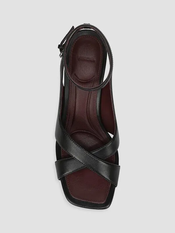 Vince Lola 65mm Leather Strappy Sandals - Black