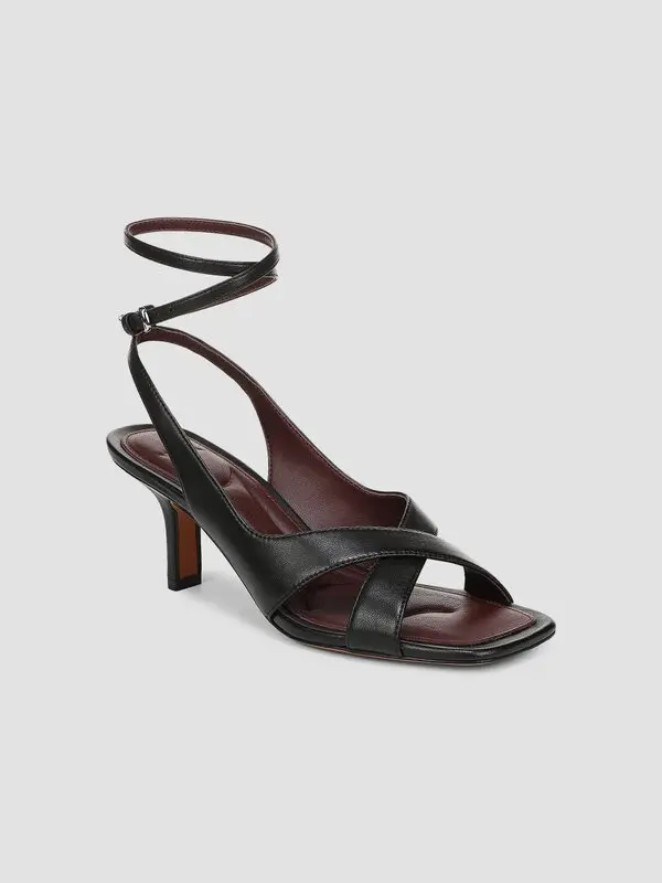 Vince Lola 65mm Leather Strappy Sandals - Black