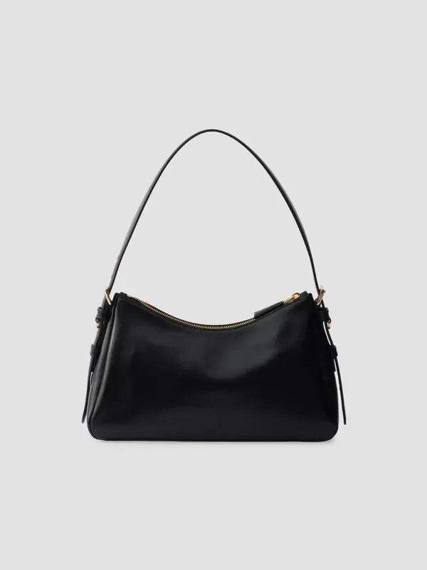 Prada Aimée Medium Leather Shoulder Bag - Black