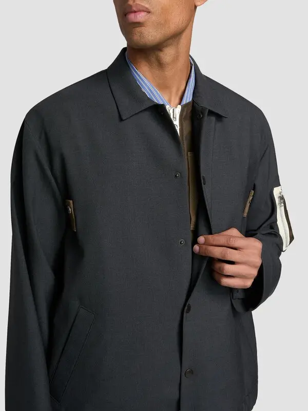 Sacai Suiting Nylon Twill Blouson Jacket