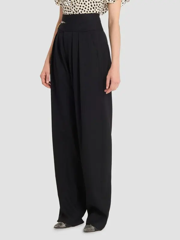 Chloé Pleated Wool Wide-leg Trousers