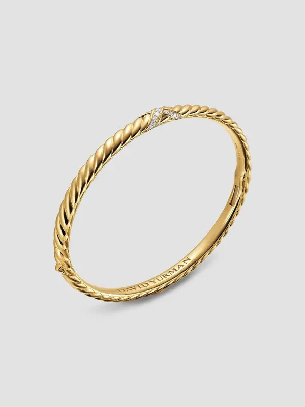David Yurman Sculpted Cable X Bracelet In 18k Yellow Gold