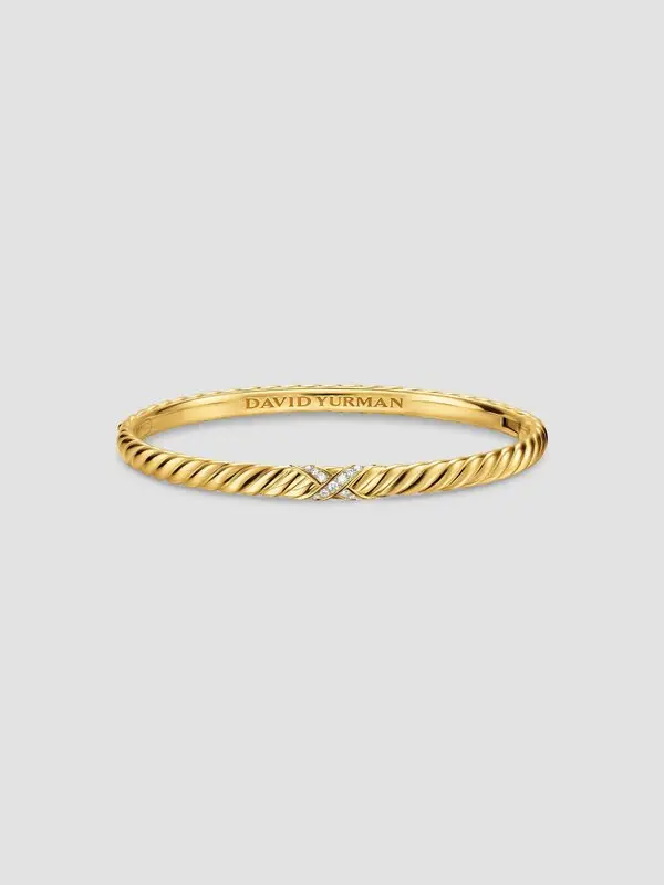 David Yurman Sculpted Cable X Bracelet In 18k Yellow Gold