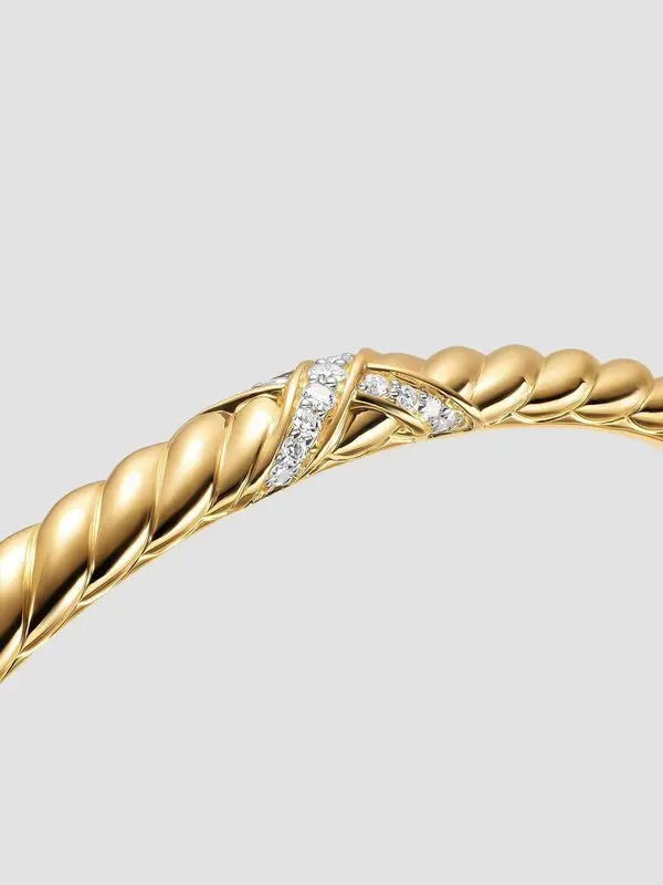David Yurman Sculpted Cable X Bracelet In 18k Yellow Gold