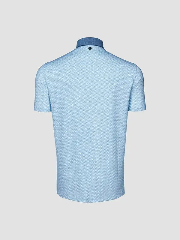 Greyson Guardian Printed Polo Shirt - Wolf Blue