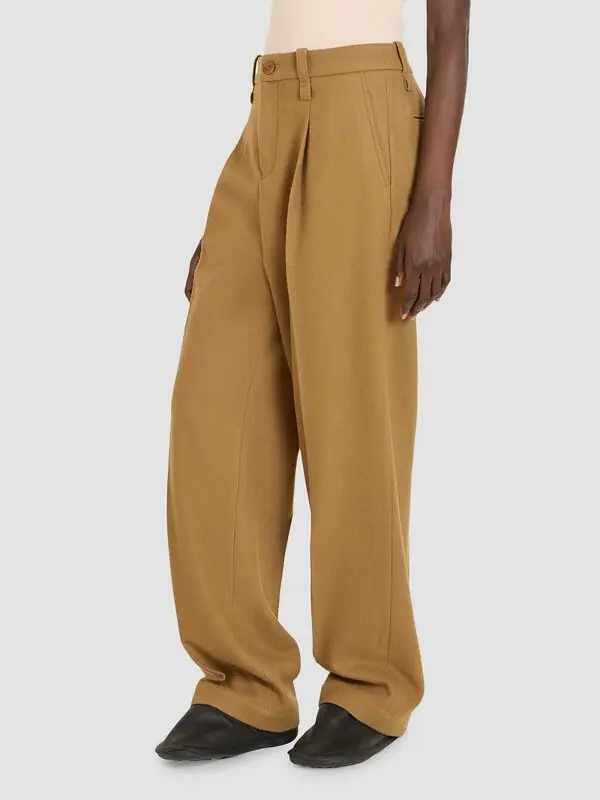 Issey Miyake Pleated Wool Tweed Pants