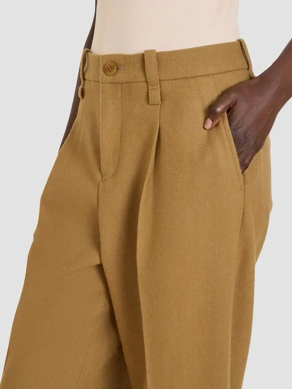 Issey Miyake Pleated Wool Tweed Pants