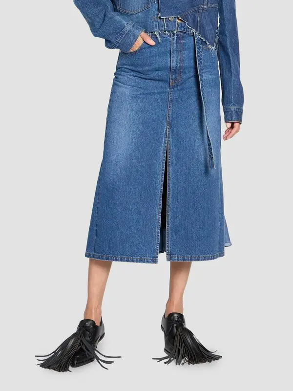 Sacai Denim Hybrid Midi-skirt
