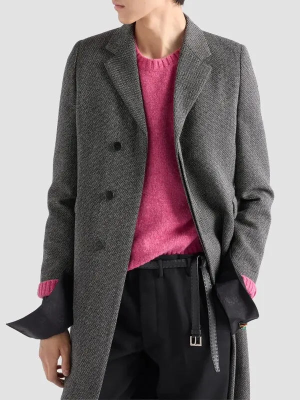 Prada Shetland Wool Crewneck Sweater - Pink