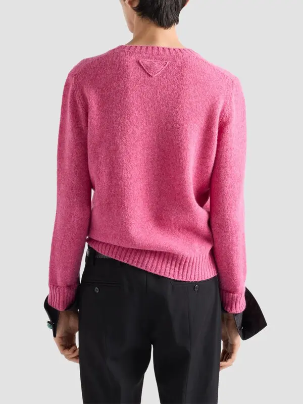 Prada Shetland Wool Crewneck Sweater - Pink