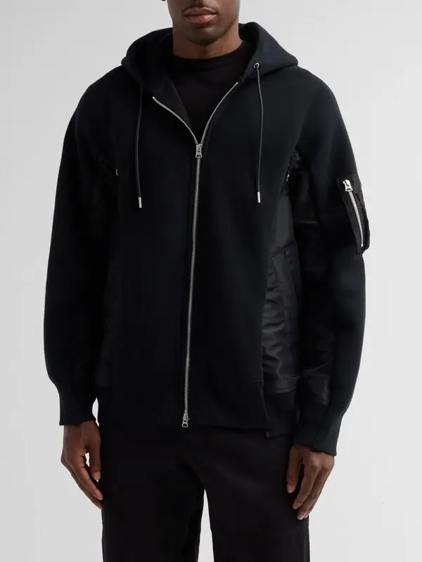 Sacai Sponge Sweat X Nylon Twill Hoodie