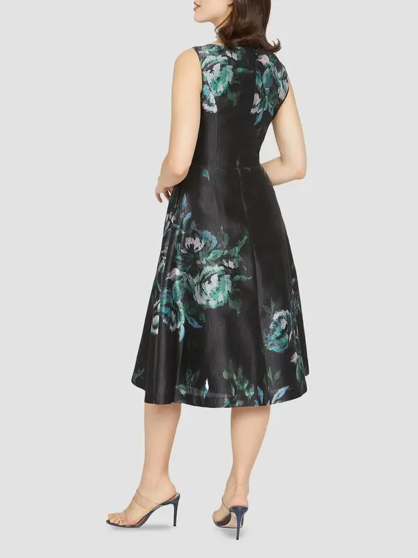 KAY UNGER Brooke Floral Mikado Fit & Flare Midi-dress