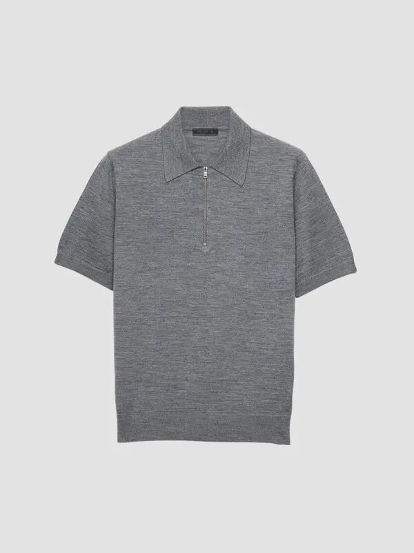 Prada Superfine Wool Polo Shirt - Grey