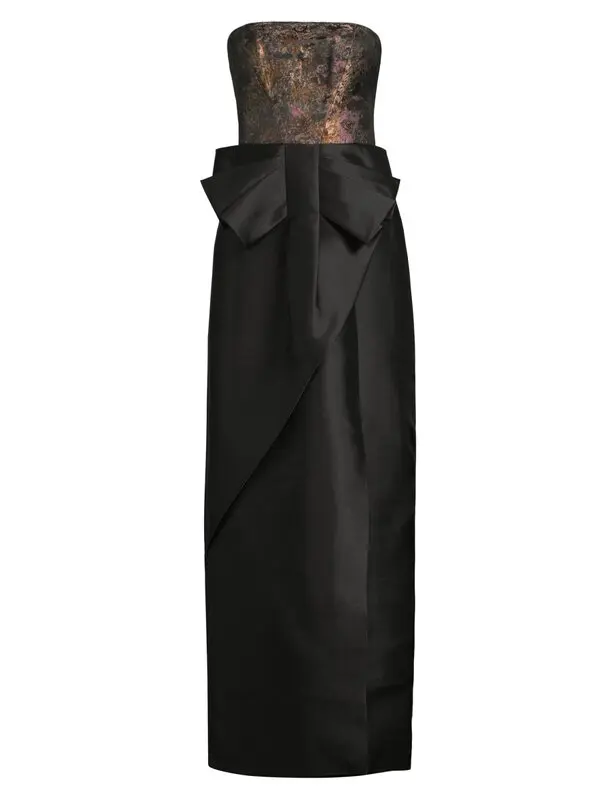 KAY UNGER Vanessa Metallic Strapless Column Gown