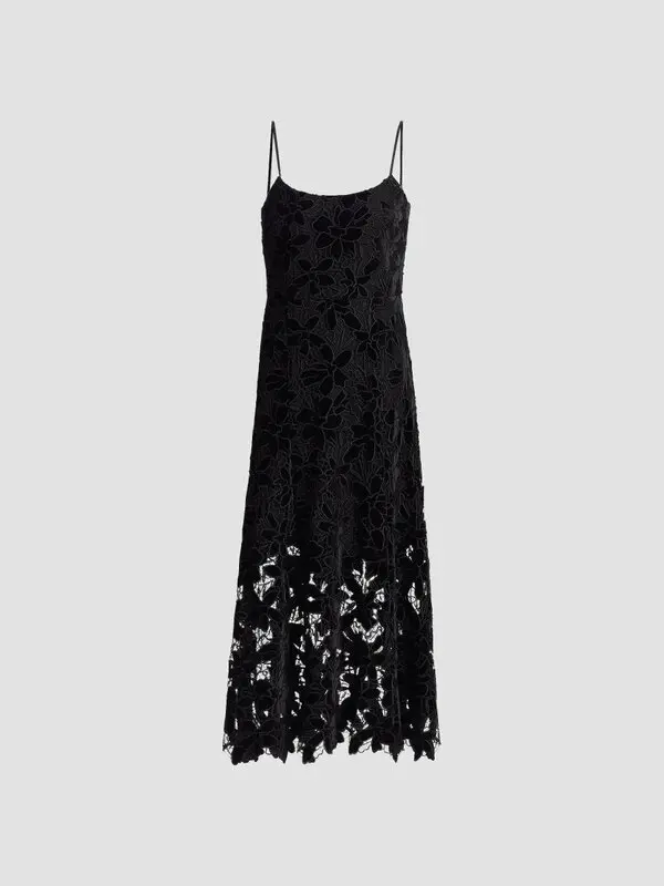 AS IT MAY Gracie Velvet Lace Midi-dress