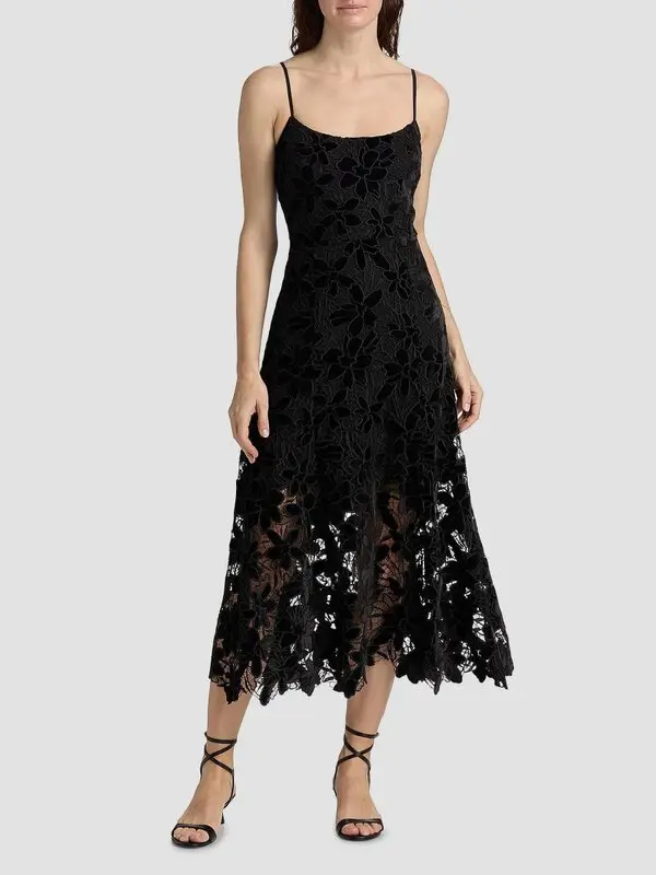AS IT MAY Gracie Velvet Lace Midi-dress