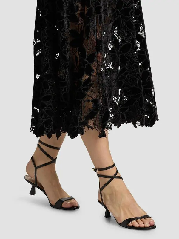 AS IT MAY Gracie Velvet Lace Midi-dress