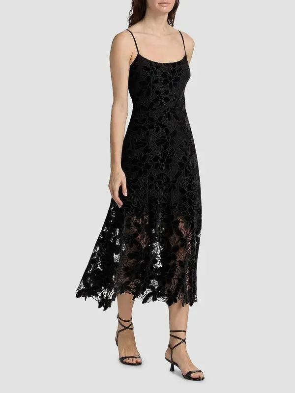 AS IT MAY Gracie Velvet Lace Midi-dress