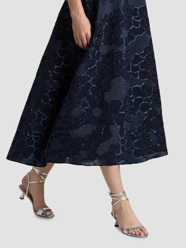 AS IT MAY Avery Strapless Jacquard Midi-dress