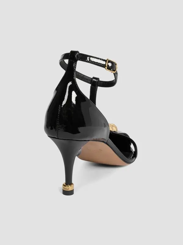 Chloé Cleia 70mm Studded Patent Leather Pumps