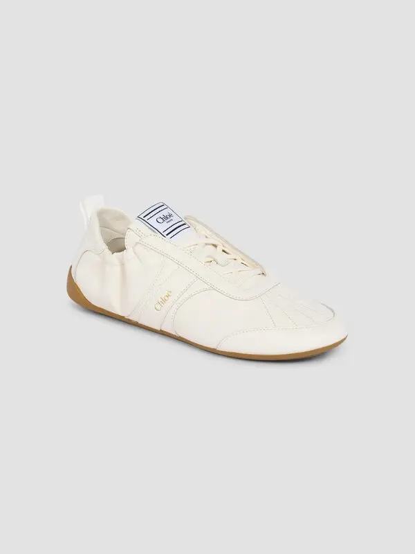 Chloé Kick Leather Low-top Sneakers - Eggshell