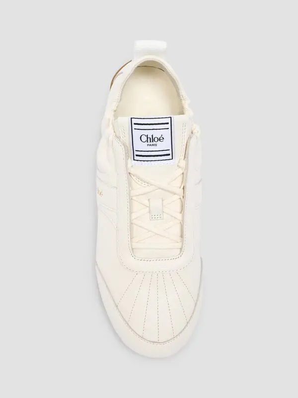 Chloé Kick Leather Low-top Sneakers - Eggshell